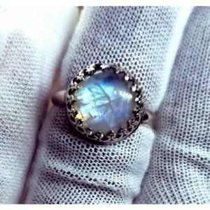 Handmade | Jewelry | Moonstone Crown Crystal Ring Sterling Silver Ring ...